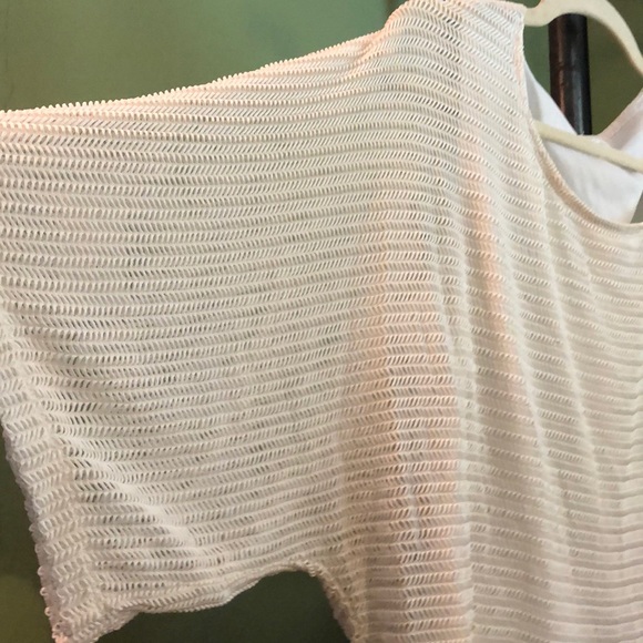 Cato | Tops | Cato White Tank With Cream Knit Overlay Xl | Poshmark